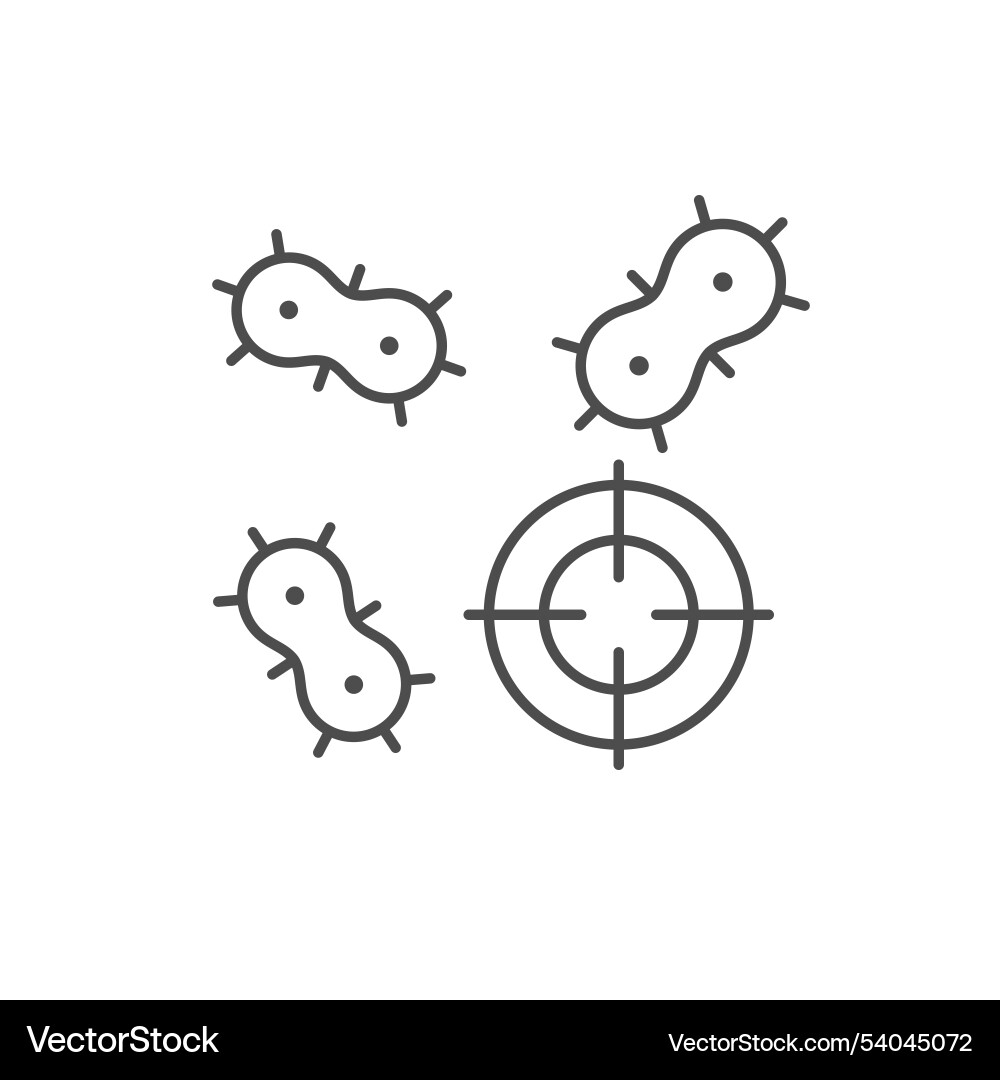 Bacteria destruction line outline icon Royalty Free Vector