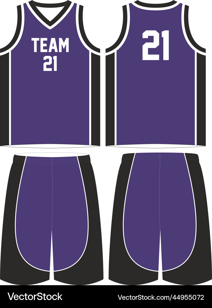 Basketball uniform design template Royalty Free Vector Image