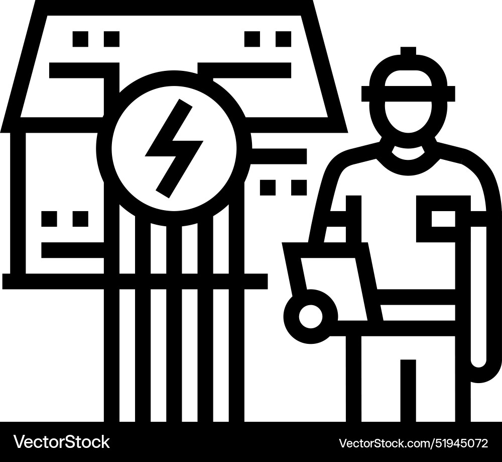 Building envelope inspection line icon Royalty Free Vector