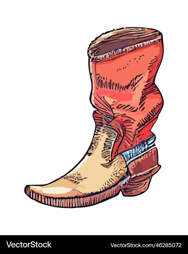 Cowboy boots graphic image Royalty Free Vector Image