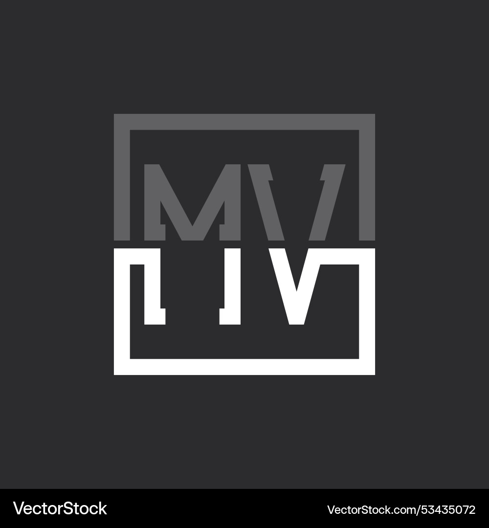 Creative modern minimalist mv letter logo design Vector Image