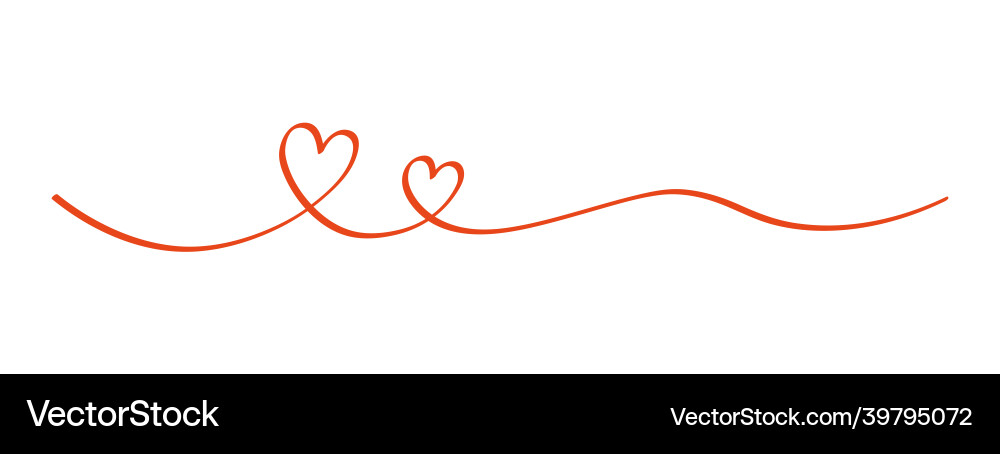 Heart Swirl Divider - Love Doodle Royalty Free Vector Image