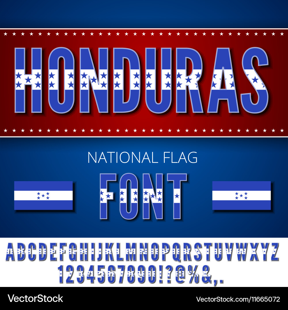 National flag font Royalty Free Vector Image - VectorStock