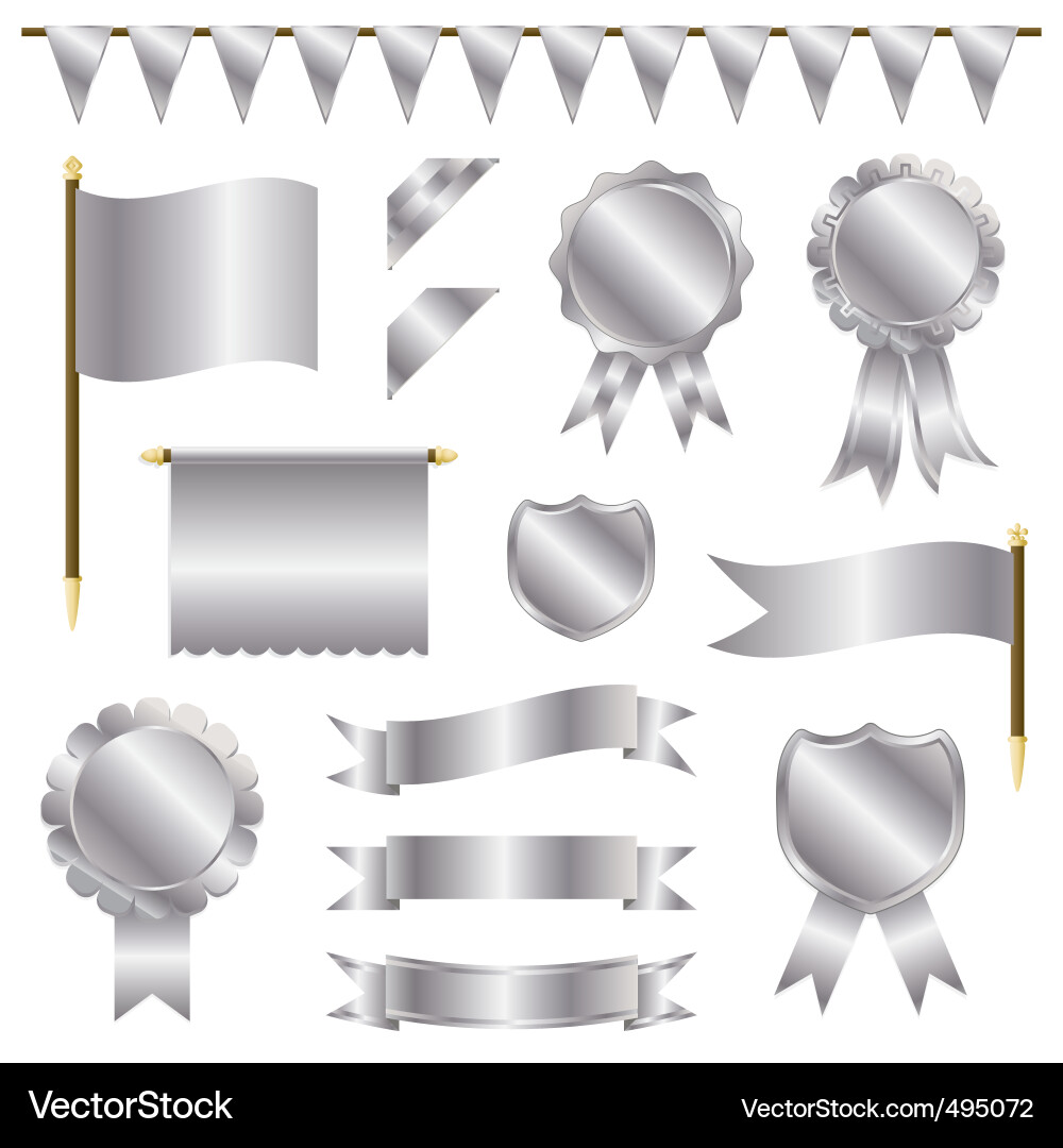 Silver decorations Royalty Free Vector Image - VectorStock