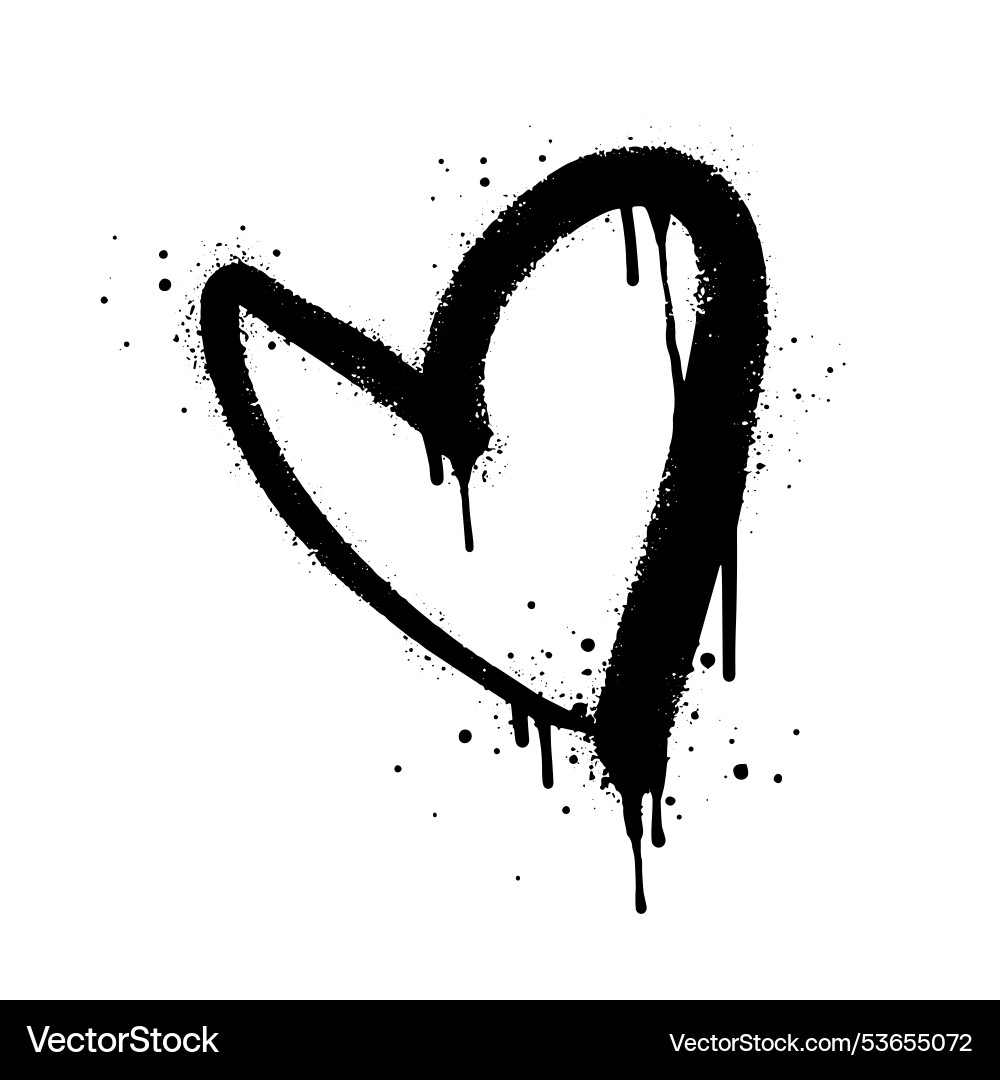 Spray painted graffiti heart sign Royalty Free Vector Image