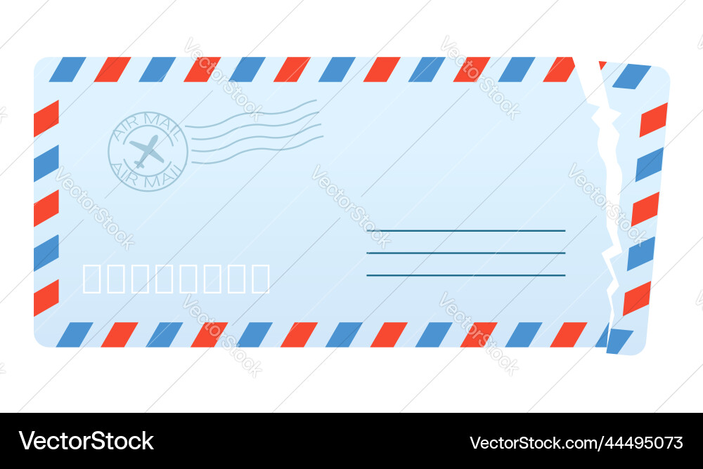 Blank airmail envelope - modern flat design style Vector Image