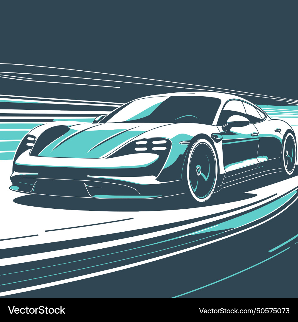 Blue sport car Royalty Free Vector Image - VectorStock