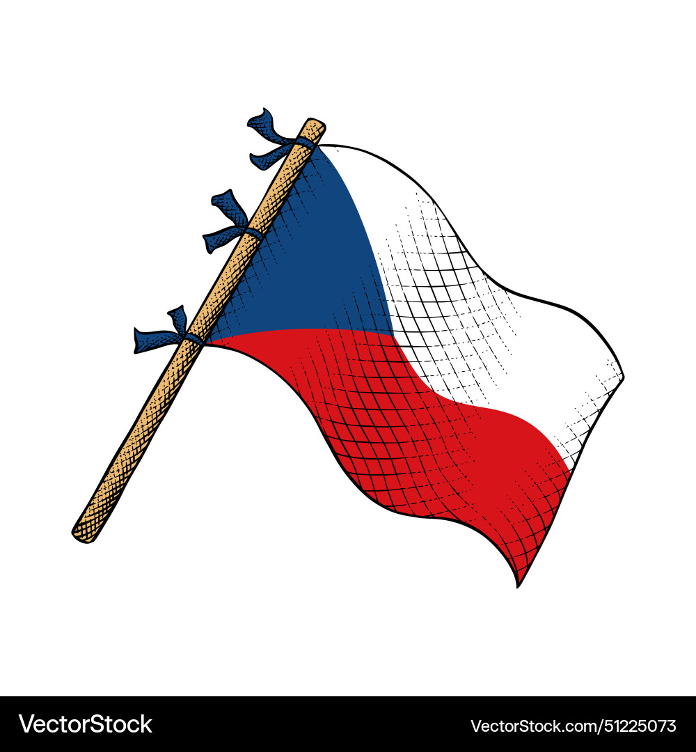 Czech flag Royalty Free Vector Image - VectorStock