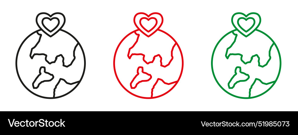 Earth with heart icon perfect for environmental Vector Image