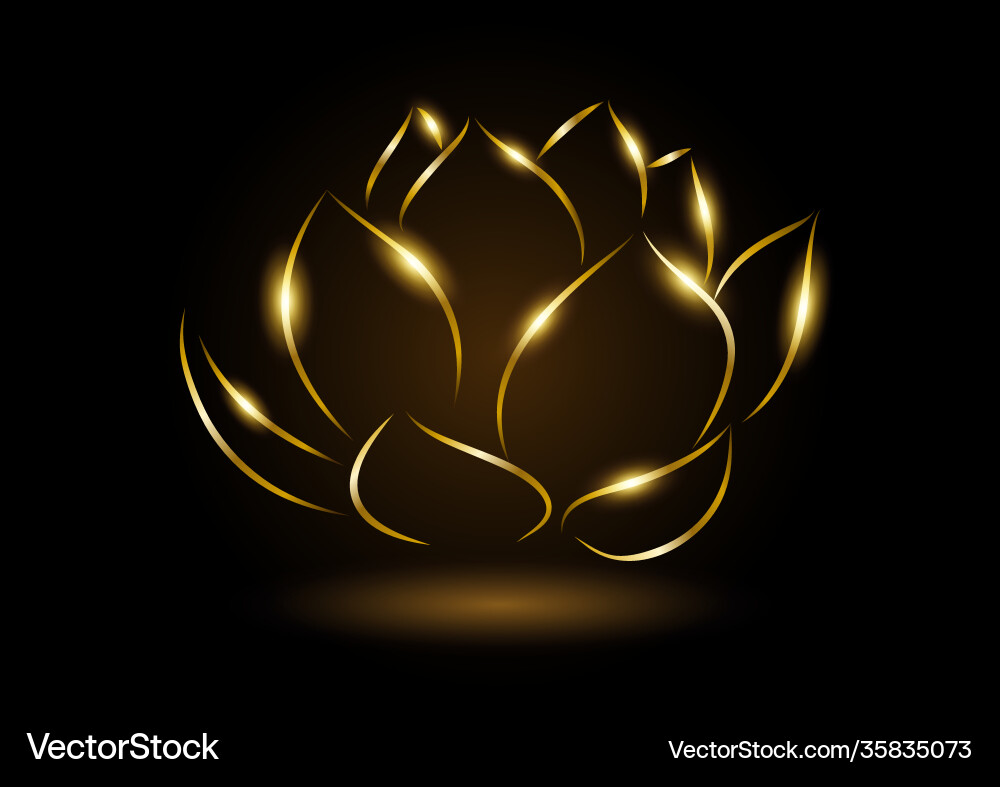 Golden lotus Royalty Free Vector Image - VectorStock