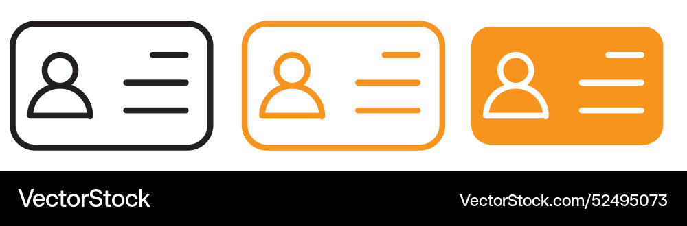 Identification card icon set personal id Vector Image