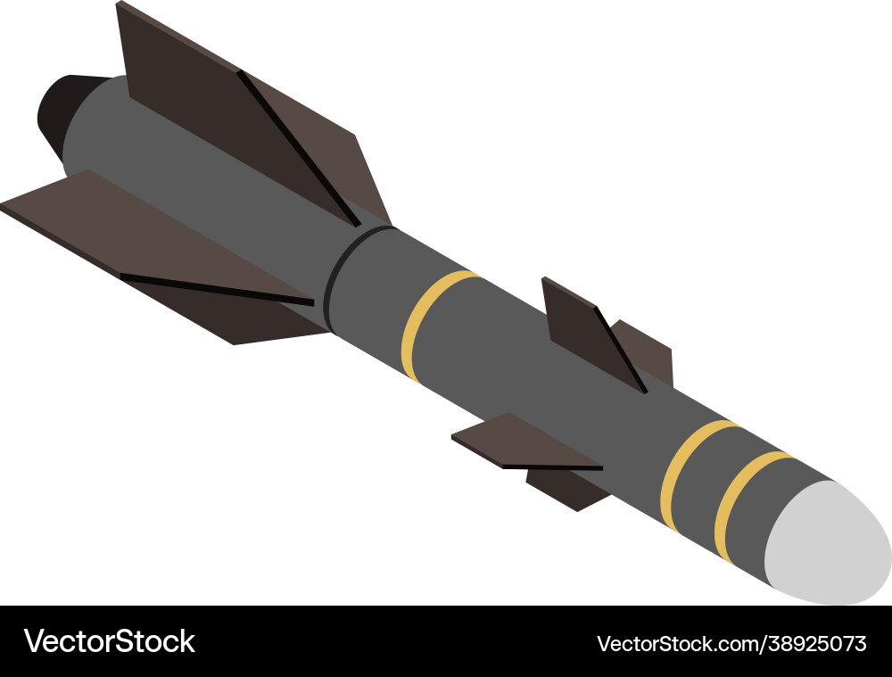 Isometric missile icon Royalty Free Vector Image