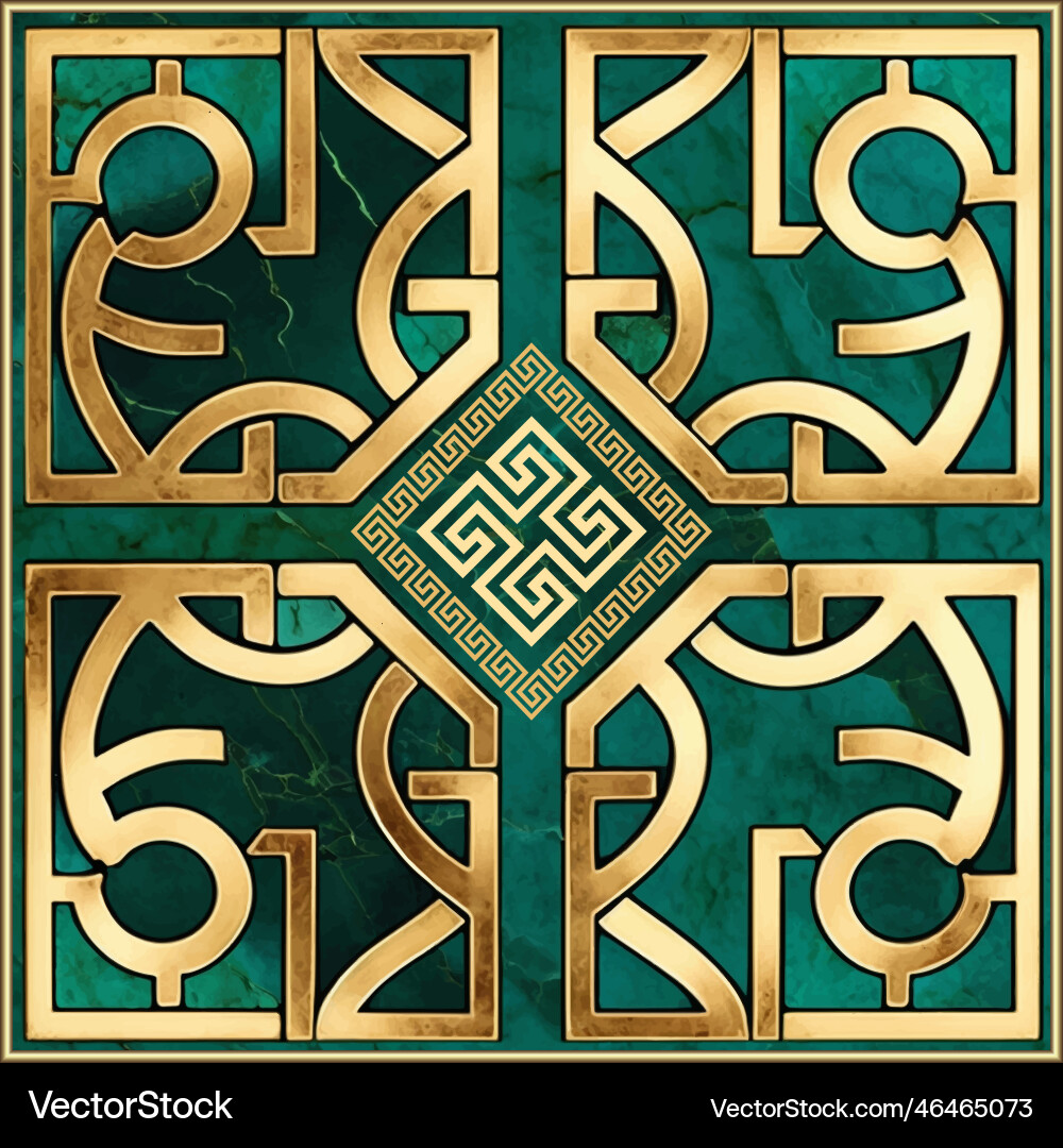 Marble art deco greek square pattern luxury old Vector Image