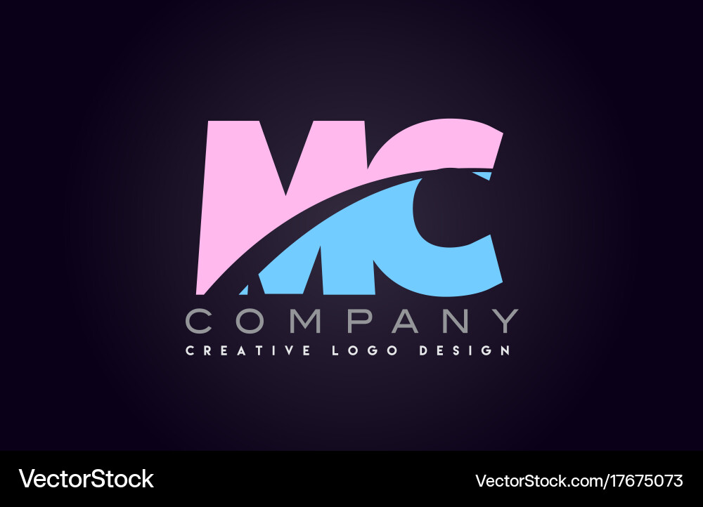 Mc alphabet Buchstaben verbinden Logo Design Vektorbild