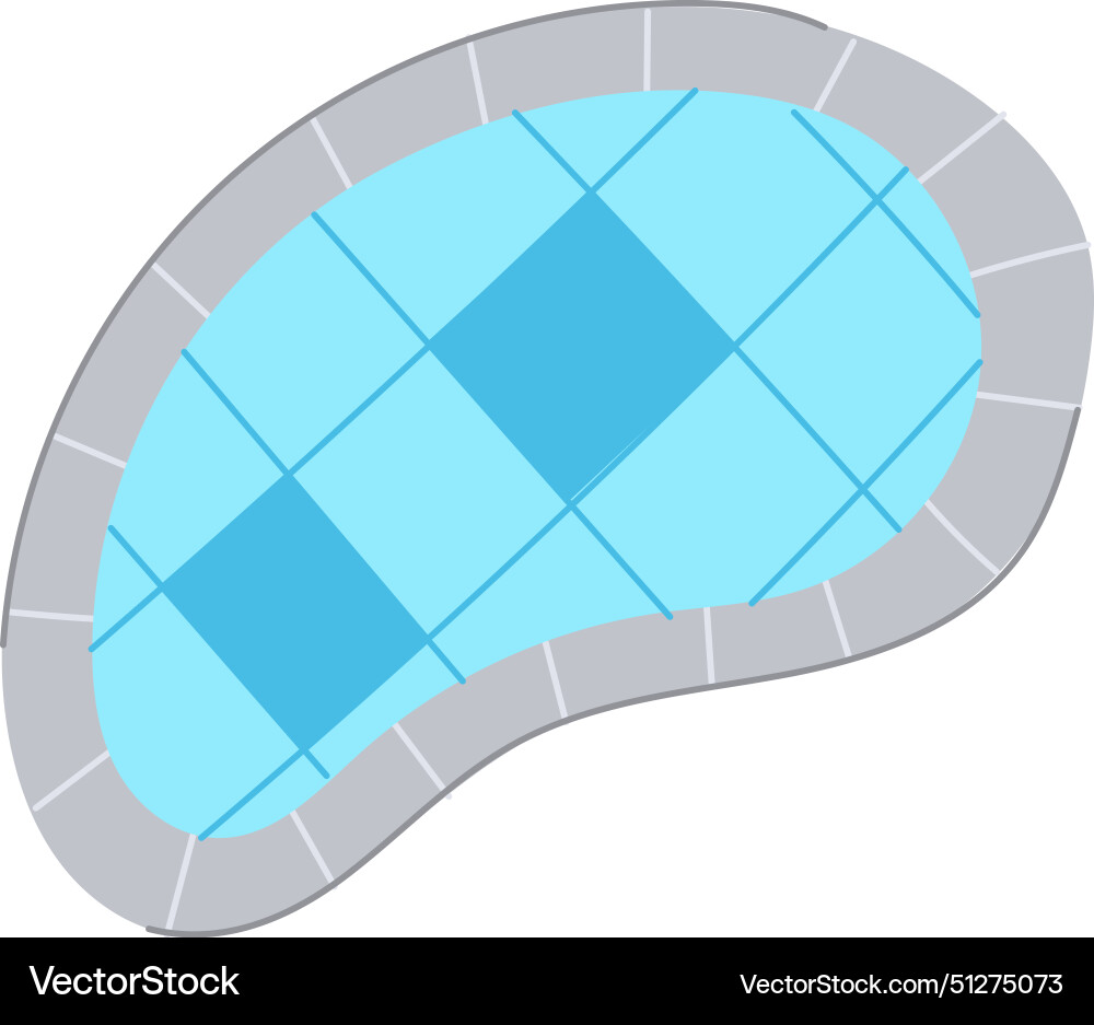 Summer top view pool cartoon Royalty Free Vector Image