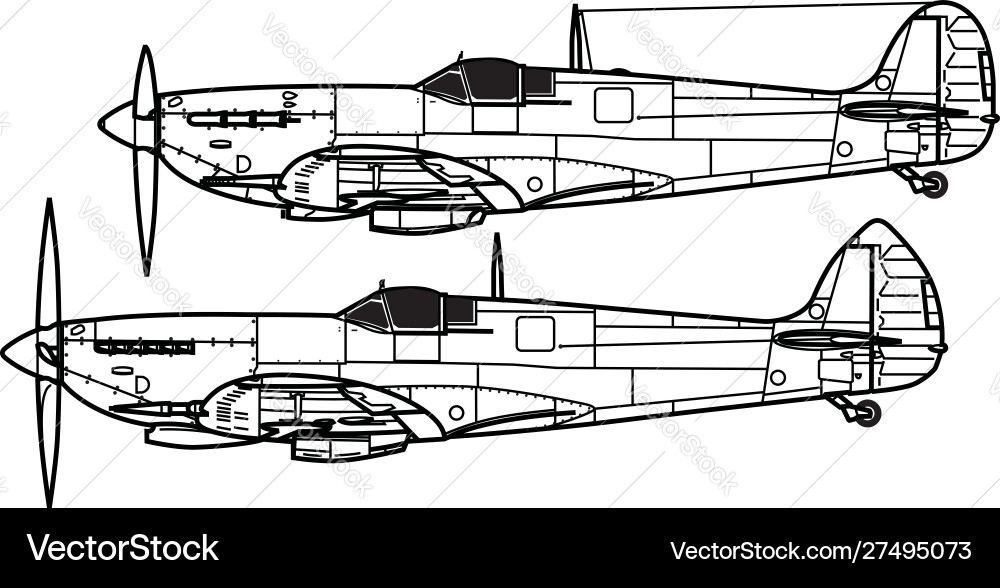 Supermarine Spitfire Mk IX - RAF Fighter Vector Image