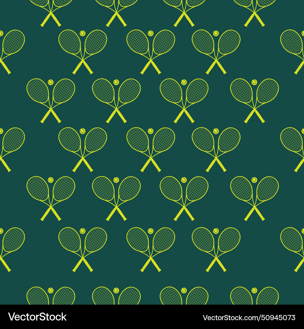 Tennis rackets and ball seamless pattern Vector Image