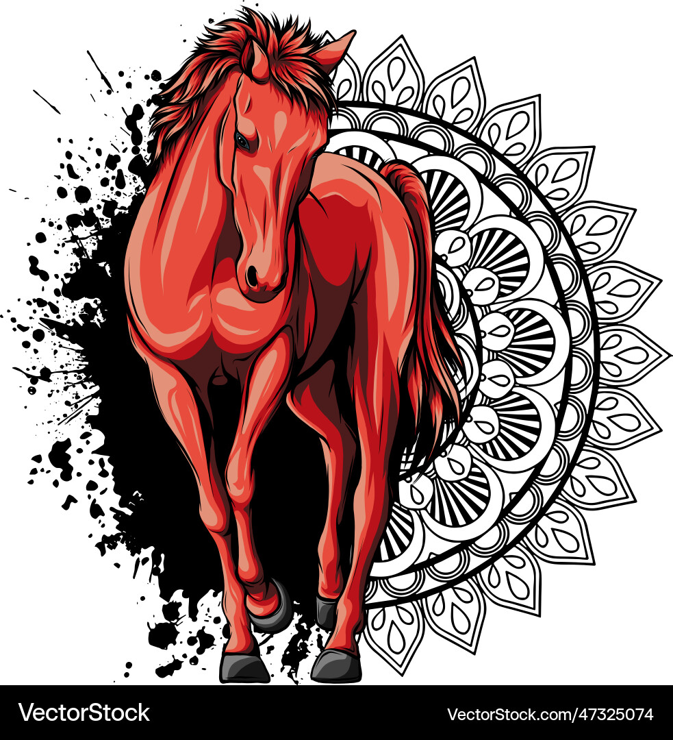 A horse with mandala Royalty Free Vector Image