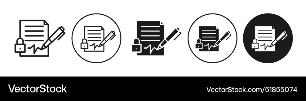 Confidentiality agreement icon set collection Vector Image