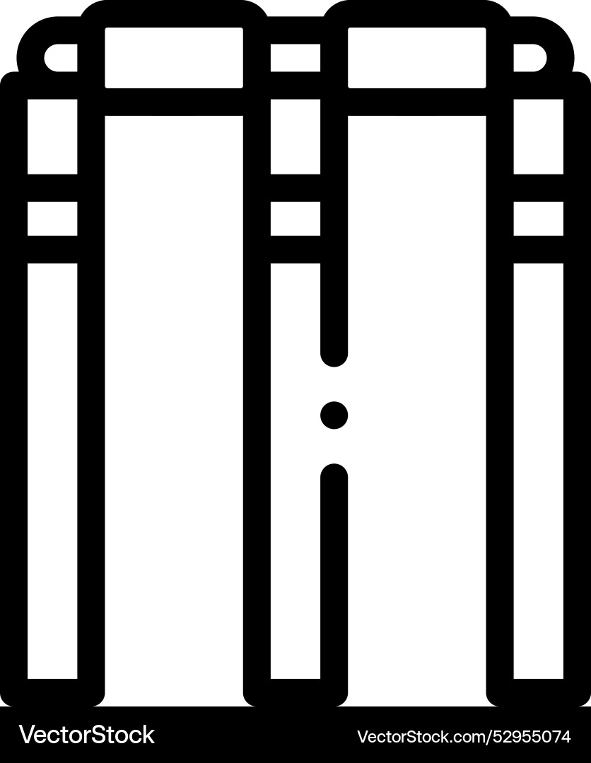 Cricket stump icon thin linear style design Vector Image