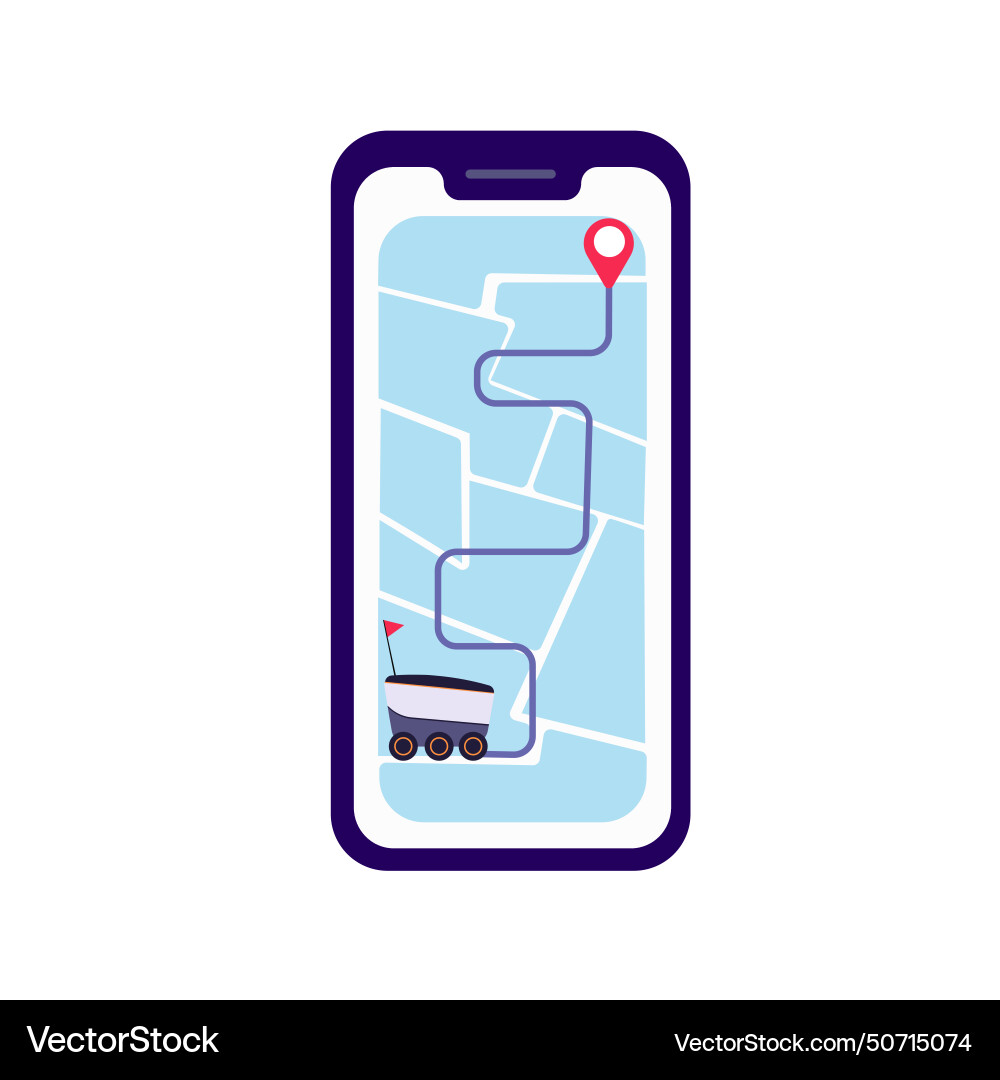 Delivery Online Service Robot Makes Royalty Free Vector