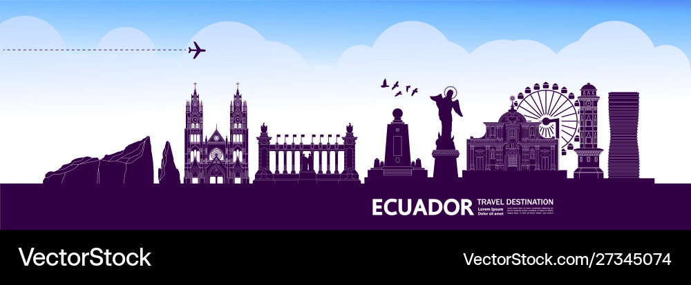 Ecuador travel destination Royalty Free Vector Image