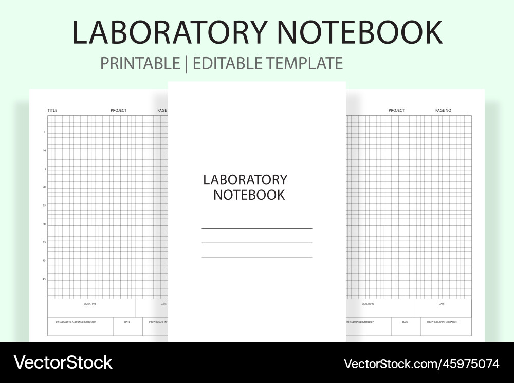 Laboratory notebook kdp interior Royalty Free Vector Image