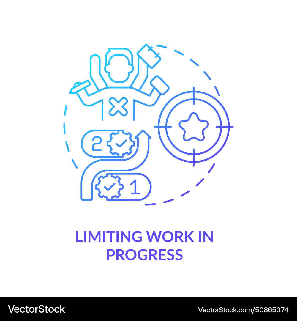 Limiting work in progress blue gradient concept Vector Image