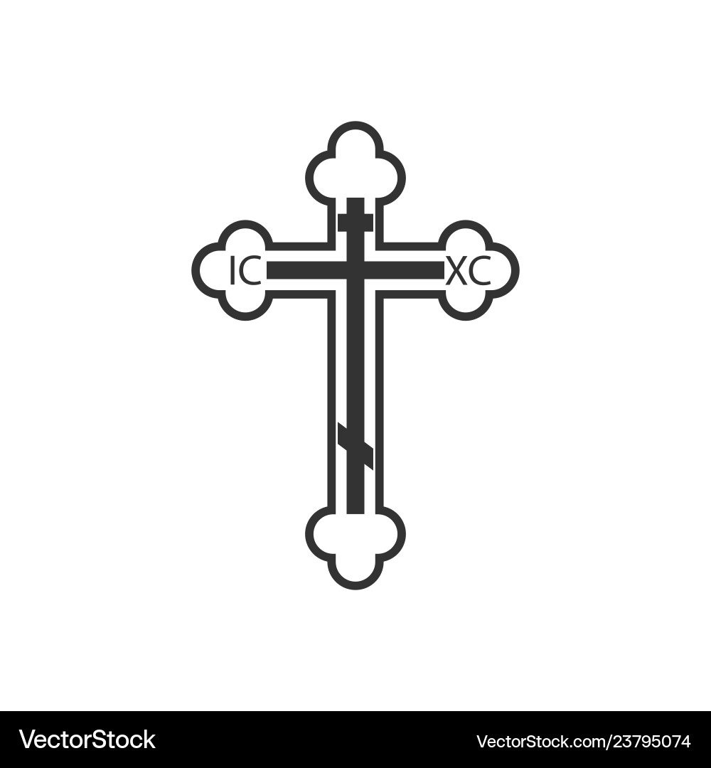 Orthodox cross icon flat design Royalty Free Vector Image