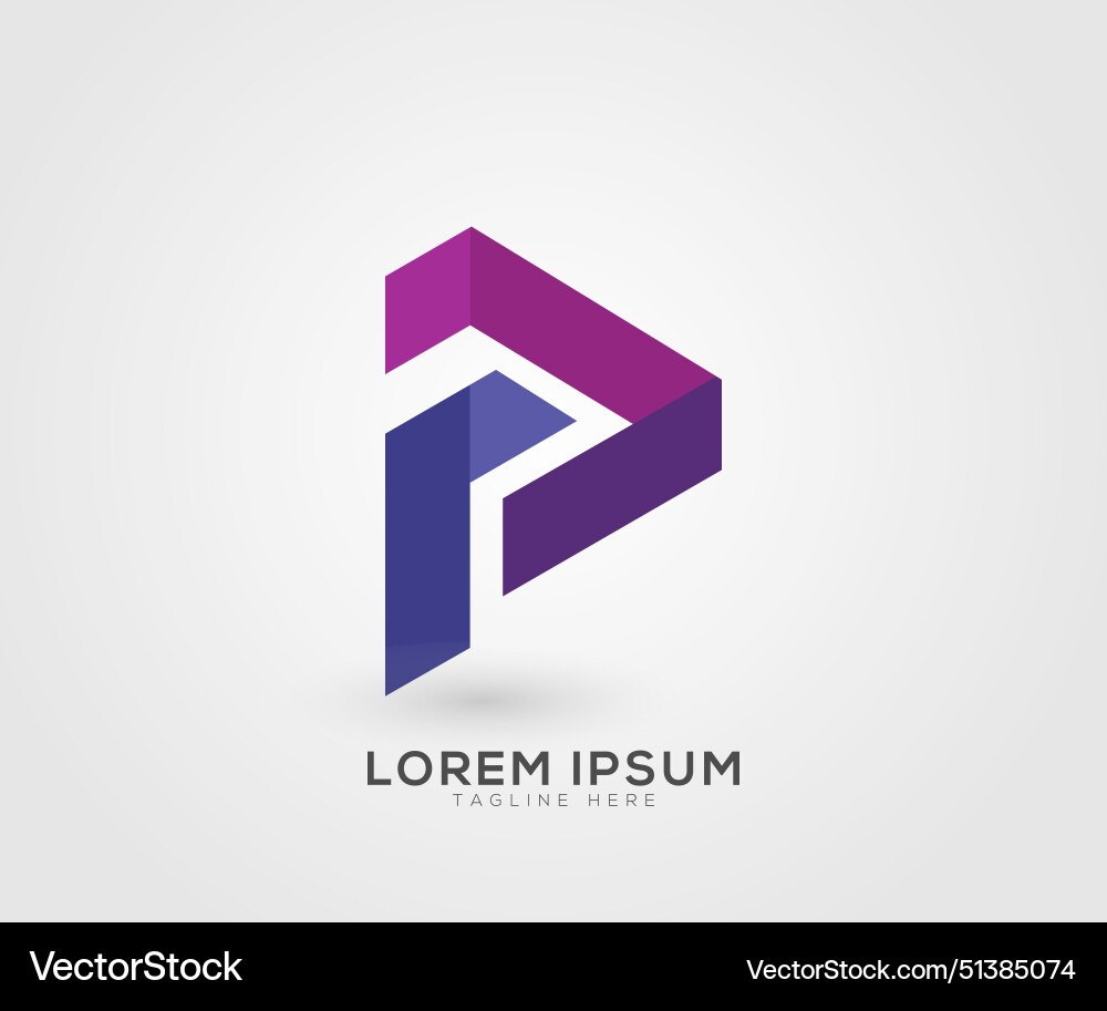 P letter logo play button designs template Vector Image
