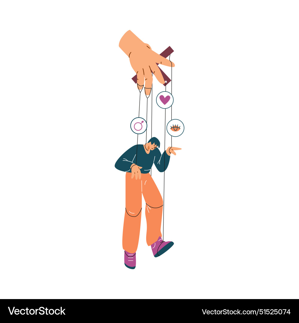 Puppeteer and puppet in social influence Vector Image