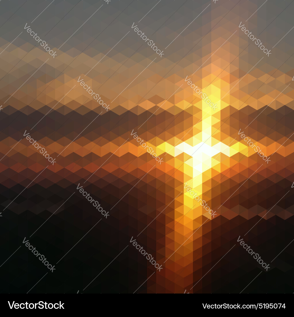 Retro sunset pattern of geometric shapes Vector Image