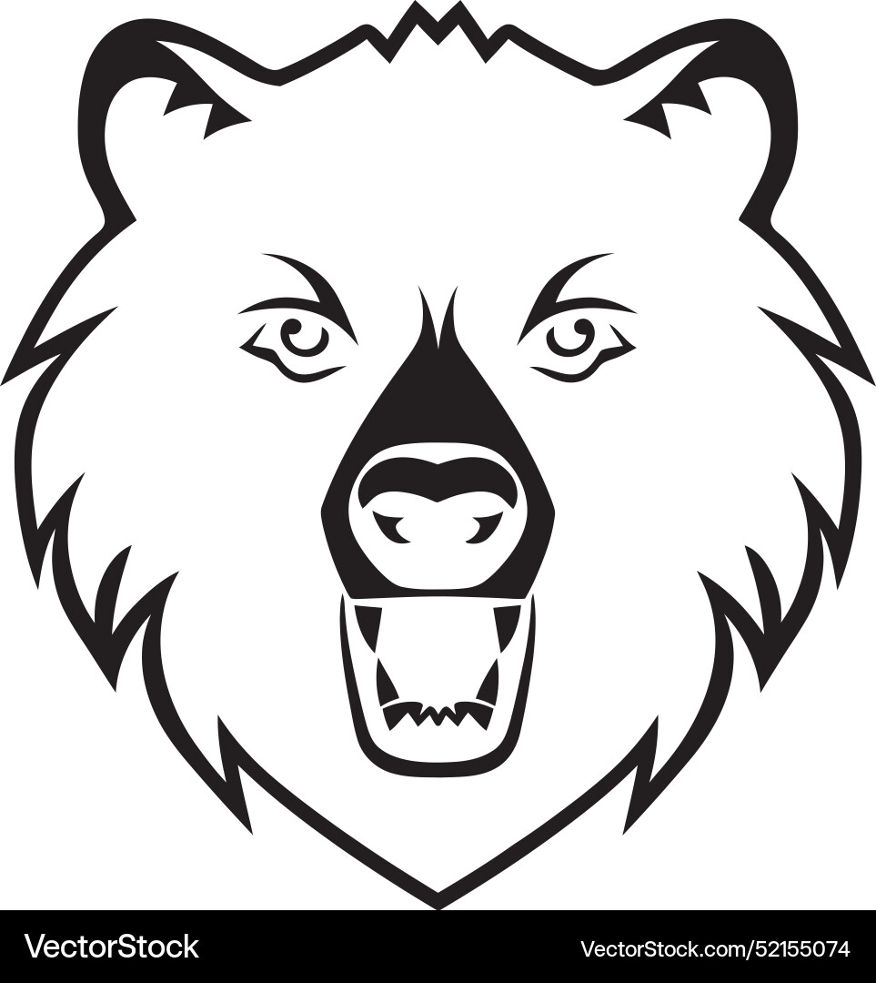 Roaring black bear a detailed representation Vector Image