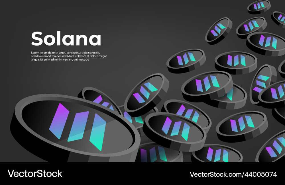 Solana sol cryptocurrency concept banner Vector Image