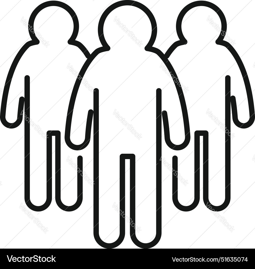 Three people standing together icon showing Vector Image
