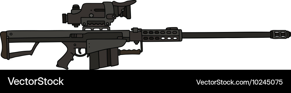 Big sniper rifle Royalty Free Vector Image - VectorStock