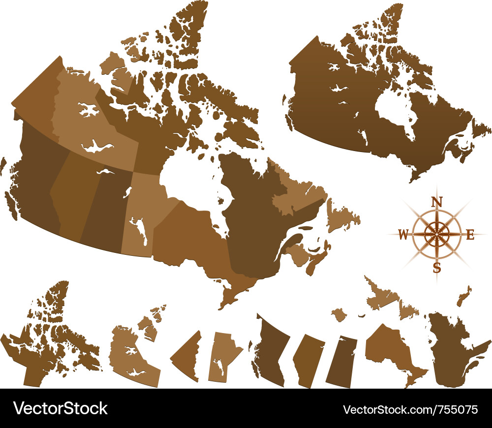 Canada map Royalty Free Vector Image - VectorStock