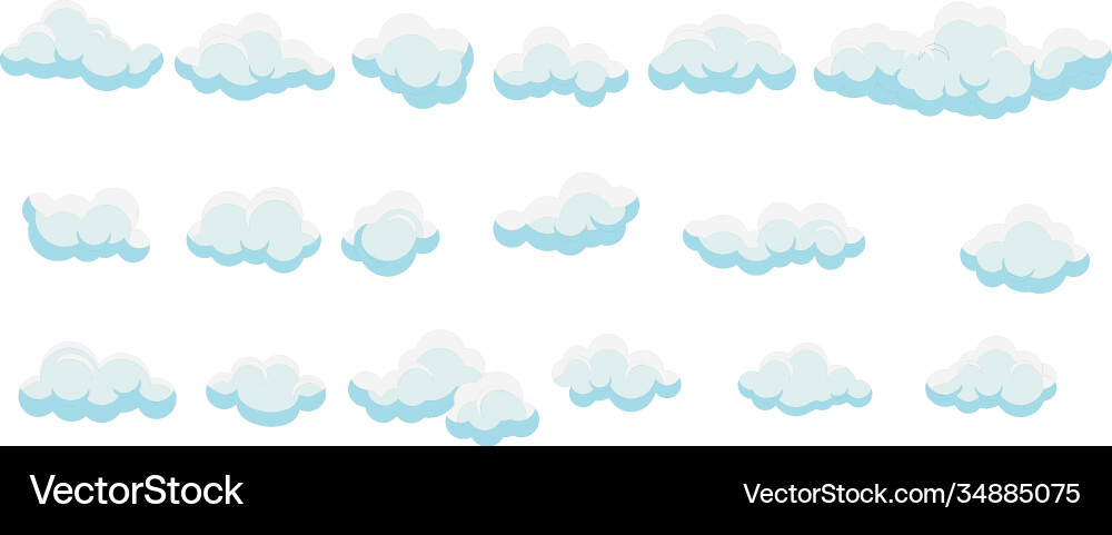 Wolken Sammlung Set Cartoon Lizenzfreies Vektorbild