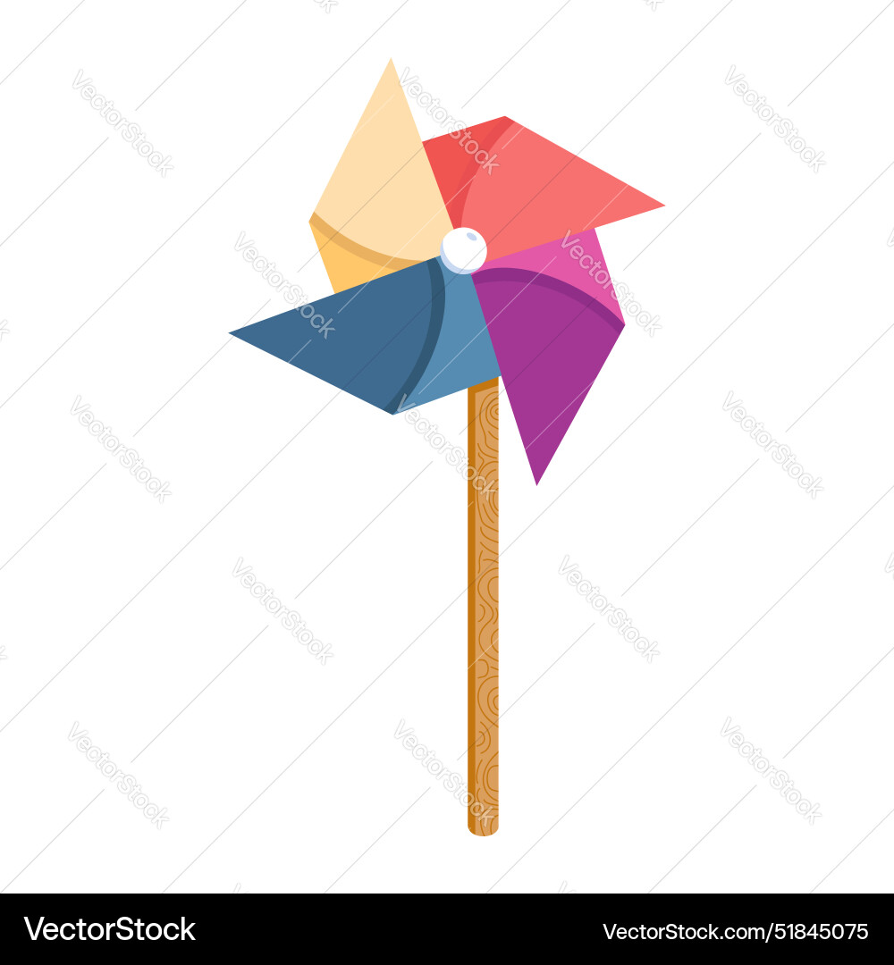 Colorful pinwheel toy flat Royalty Free Vector Image