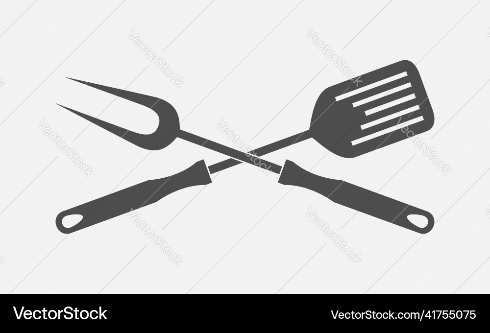 Crossed bbq tools Royalty Free Vector Image - VectorStock