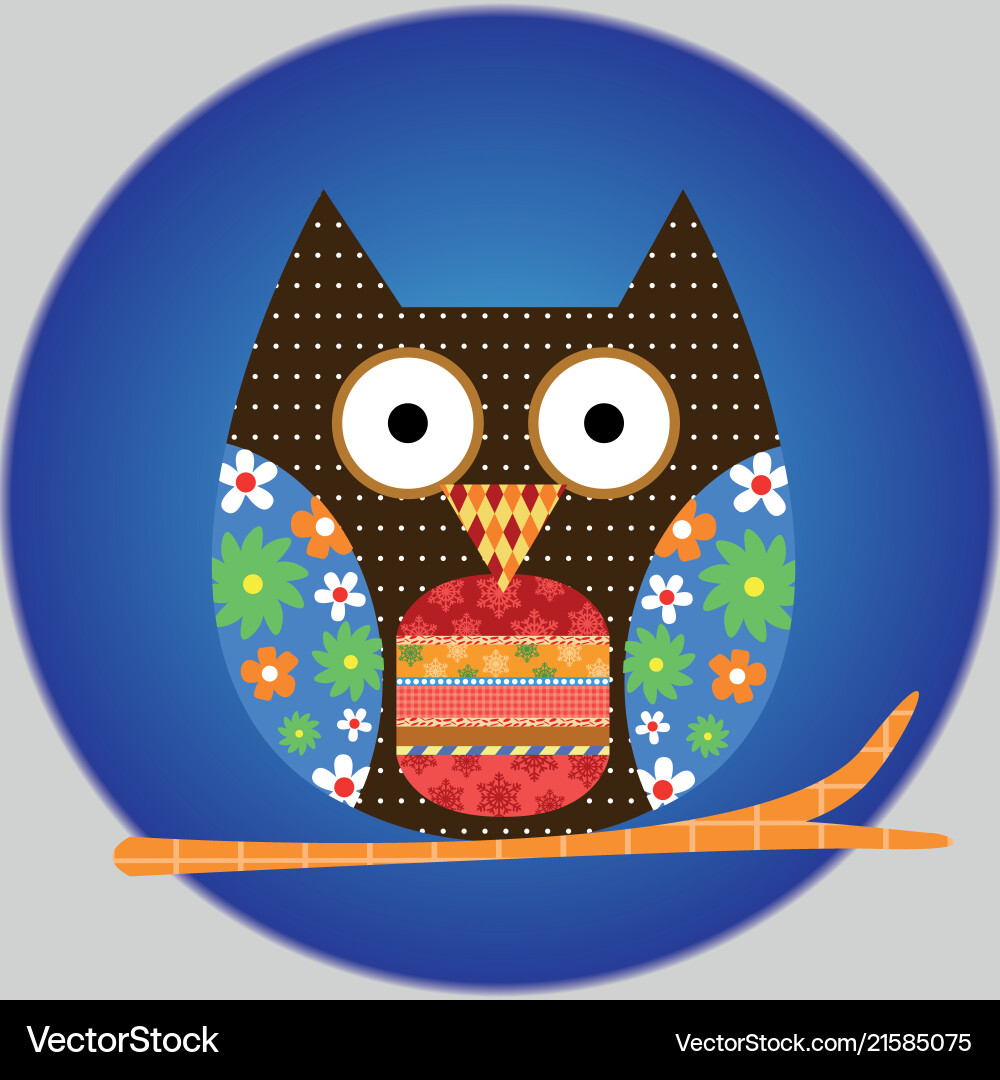 Cute Cartoon Owl Icon Royalty Free Vector Image