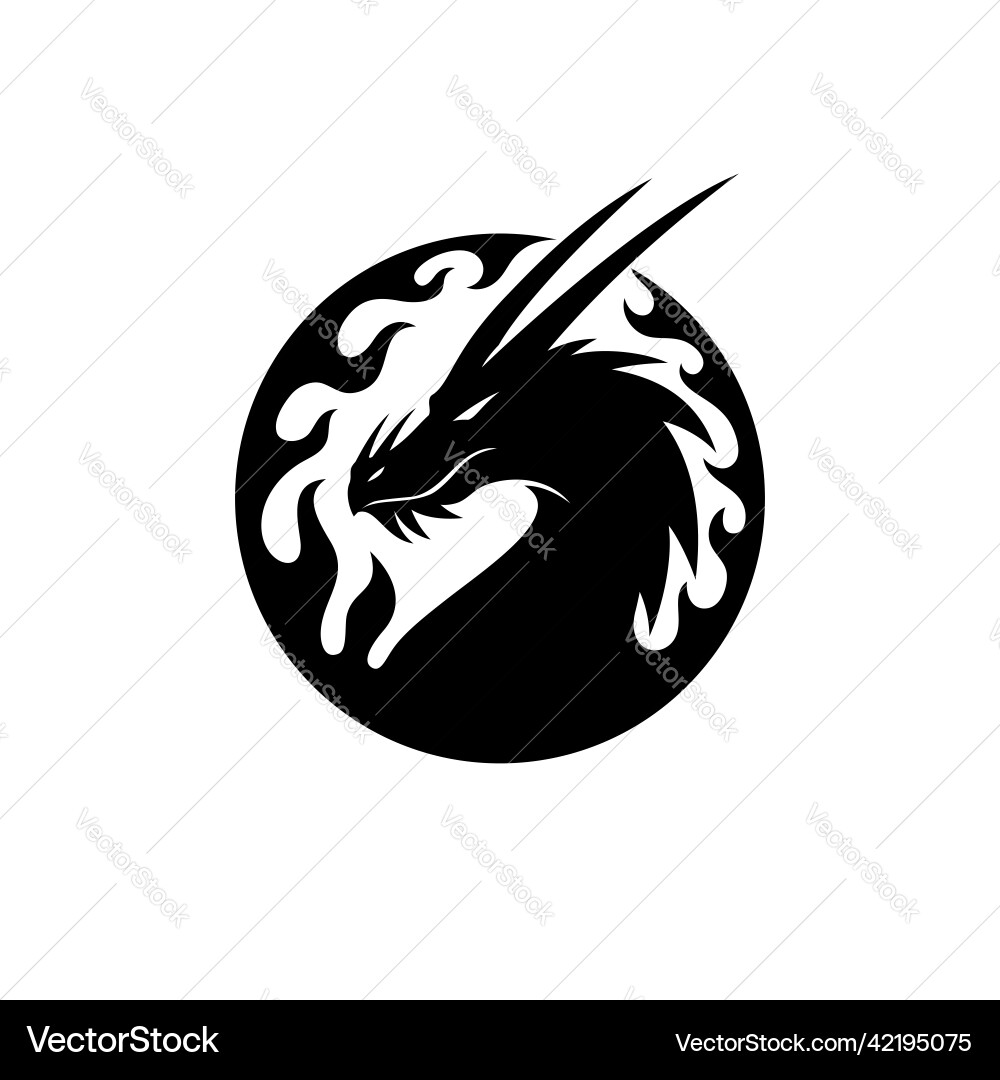 Dragon and fire Royalty Free Vector Image - VectorStock