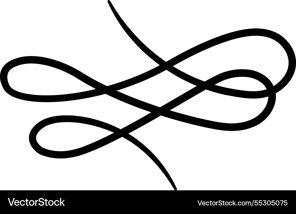 Elegant double looping line forming abstract Vector Image