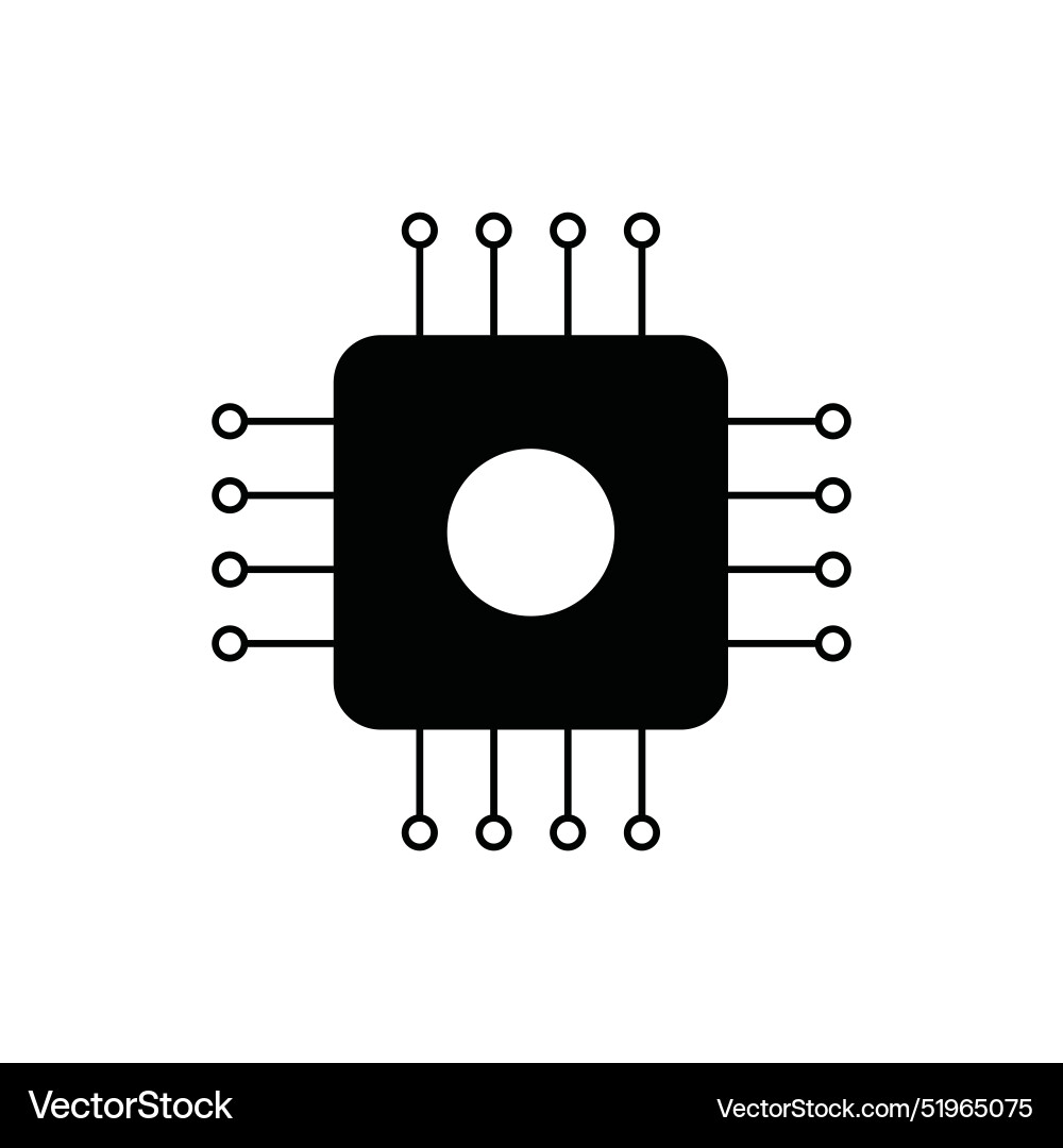 Flat chip icon symbol Royalty Free Vector Image