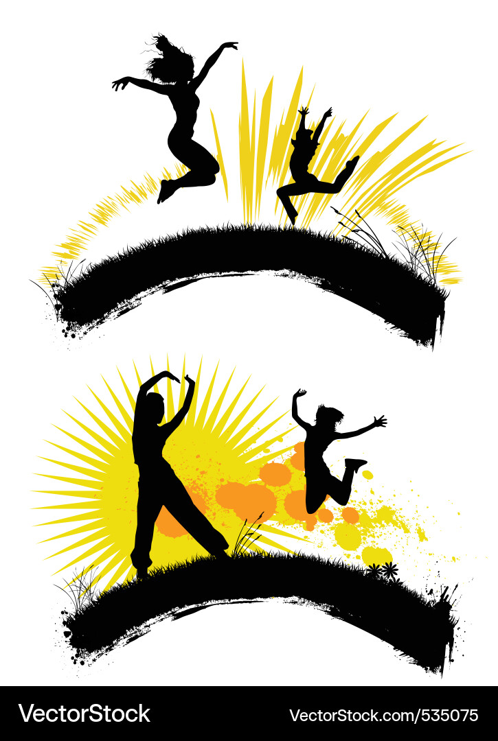 Jumping people Royalty Free Vector Image - VectorStock