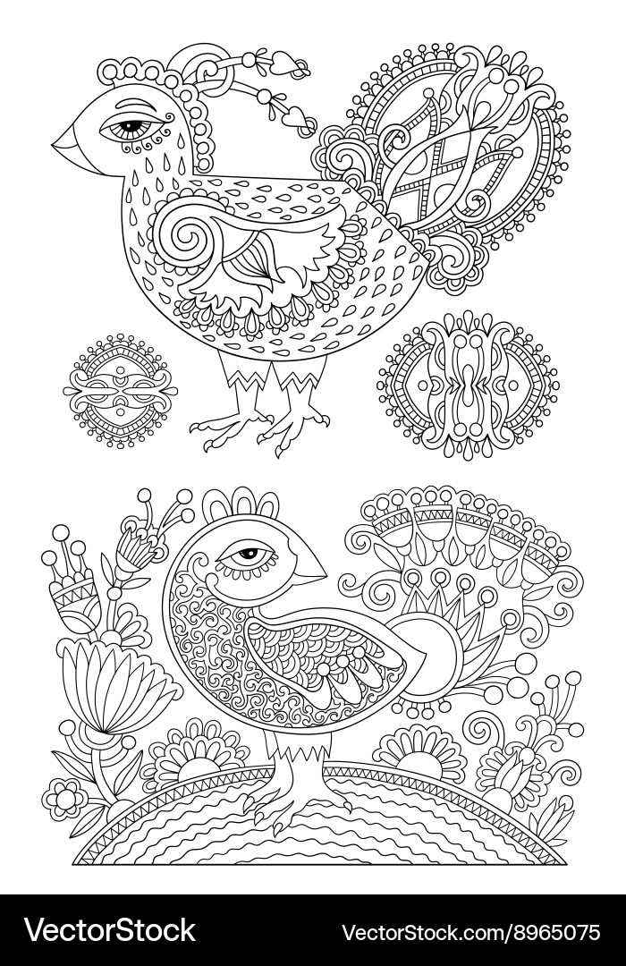 Original black and white line drawing page Vector Image