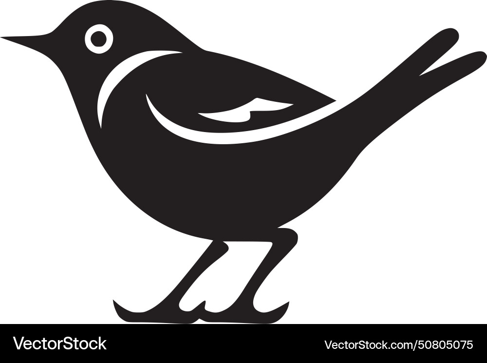 Robin bird - minimalist and simple silhouette Vector Image
