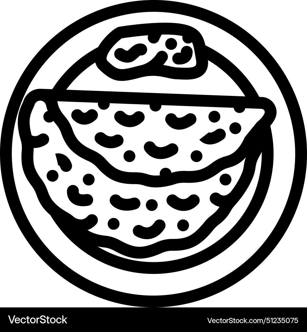 Roti bread indian cuisine line icon Royalty Free Vector