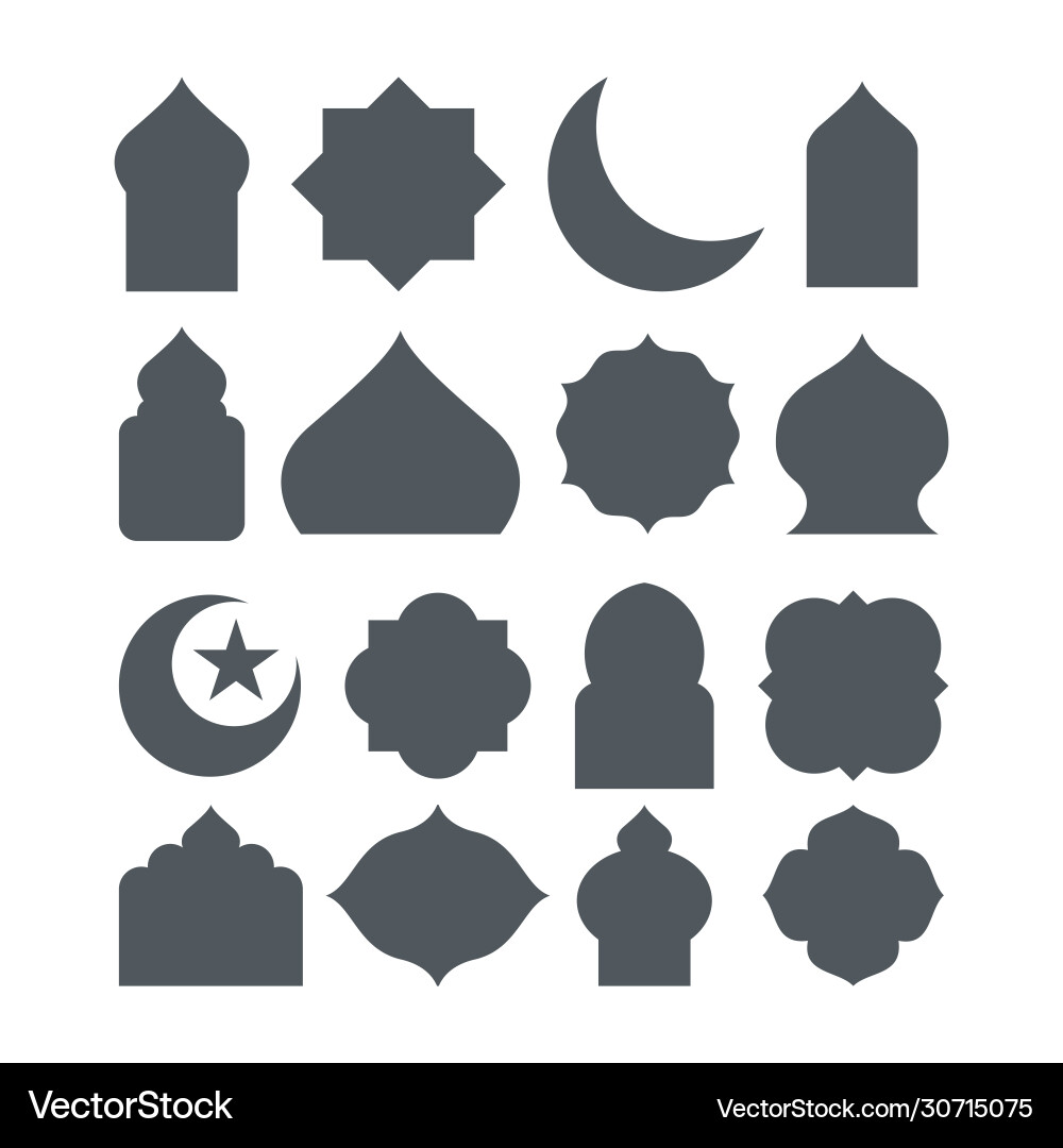 Set blank islamic shape design Royalty Free Vector Image