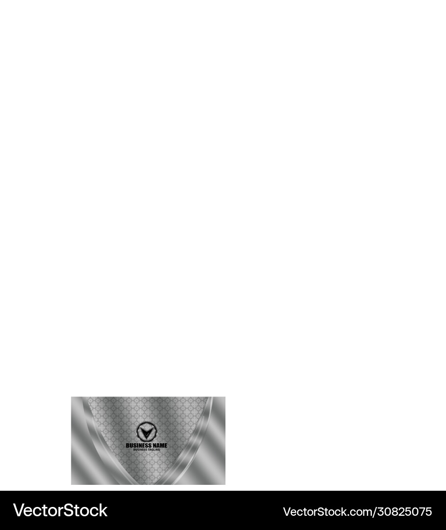 Silver background business card template design Vector Image